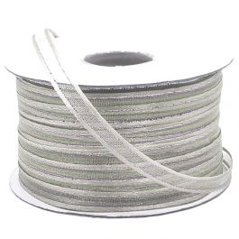 Listón de Organza con Orilla Metálica Blanco-Oro #1 | Mercería Parisina