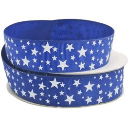 Listón Popotillo Estrellas Azul Rey | Mercería Parisina