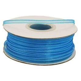 Listón de Organza Satín Liso Azul Turquesa #0 | Mercería Parisina
