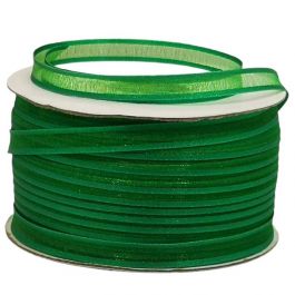 Listón de Organza Satín Liso Verde Bandera #1 | Mercería Parisina