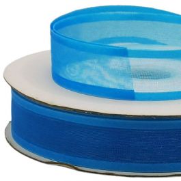 Listón de Organza Satín Liso Azul Turquesa #5 | Mercería Parisina