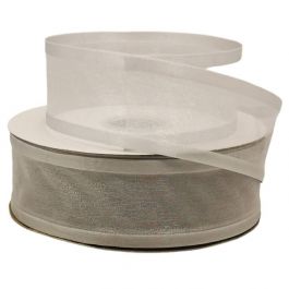 Listón de Organza Satín Liso Plata #9 | Mercería Parisina