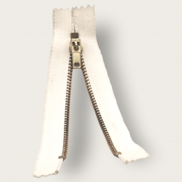 Cierre Metálico Blanco 10 cm | Mercería Parisina