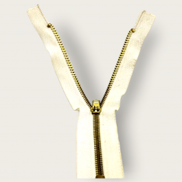 Cierre Metálico Blanco 18 cm | Mercería Parisina