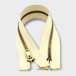 Cierre Metálico Blanco 20 cm | Mercería Parisina