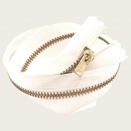 Cierre Metálico Blanco 45 cm | Mercería Parisina