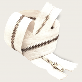 Cierre Metálico Blanco 50 cm | Mercería Parisina