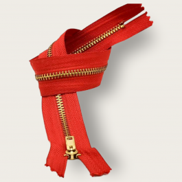 Cierre Metálico Rojo 35 cm | Mercería Parisina