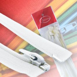 Paq. Cierre de Nylon Separable Blanco 50 cm | Mercería y Manualidades ...