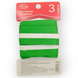 Listón Satinado con Adhesivo Verde Bandera #9 | Mercería y Manualidades ...