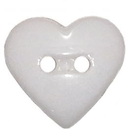 Boton Corazón Blanco #24 | Mercería Parisina