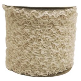 Encaje Valenciano Plisado #2 G165418 Hueso 3 Cm | Mercería Parisina