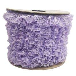 Encaje Valenciano Plisado #2 G165418 Lila 3 Cm | Mercería Parisina