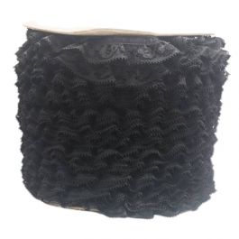 Encaje Valenciano Plisado #3 H165124 Negro 2 Cm | Mercería Parisina