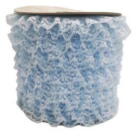 Encaje Valenciano Plisado #2 G165418 Cielo 3 Cm | Mercería Parisina