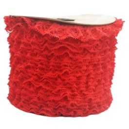 Encaje Valenciano Plisado #4 R163051 Rojo 3 Cm | Mercería Parisina