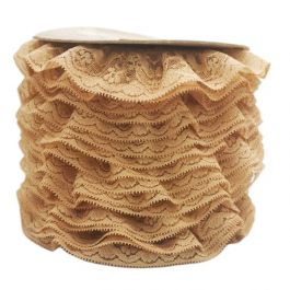 Encaje Valenciano Plisado #4 H165181 Beige 4.5 Cm | Mercería Parisina